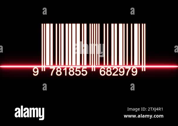 Barcode With Laser Ray Passing Over/ 4k animation of a barcode symbol ...