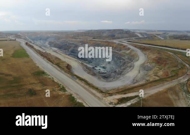 Panoramic view from the air landscape of the countryside. Industrial ...
