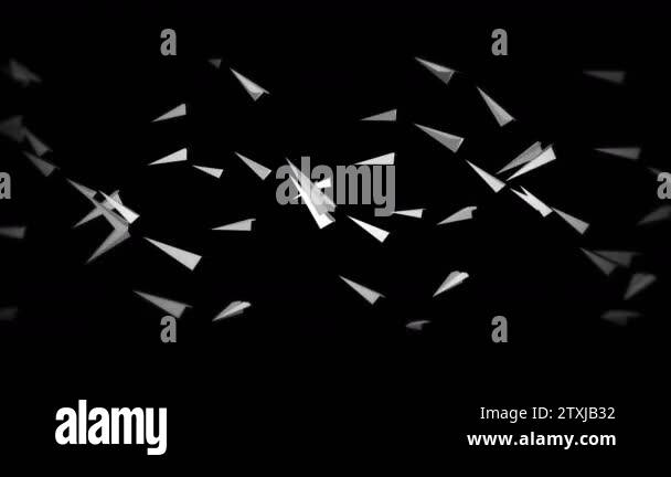 Origami airplane flying. Animation of flowing white paper plane on ...