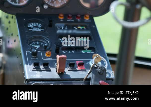 The control panel of the helicopter. Flight indicators on aircraft ...