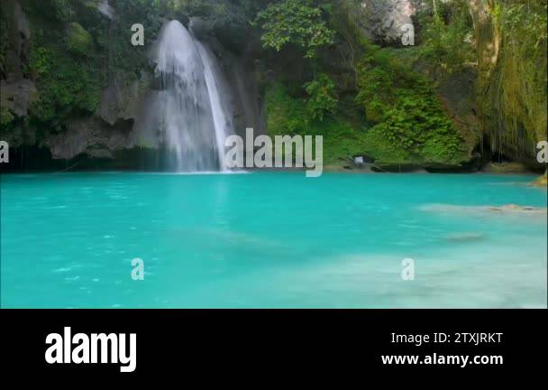 Kawasan Falls on Cebu Island, Philippines. Beautiful waterfall in ...