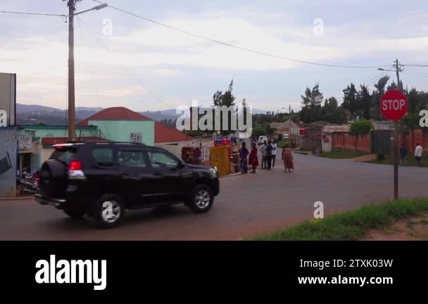 Road traffic in the Kicukiro district of Kigali, the capital of Rwanda ...