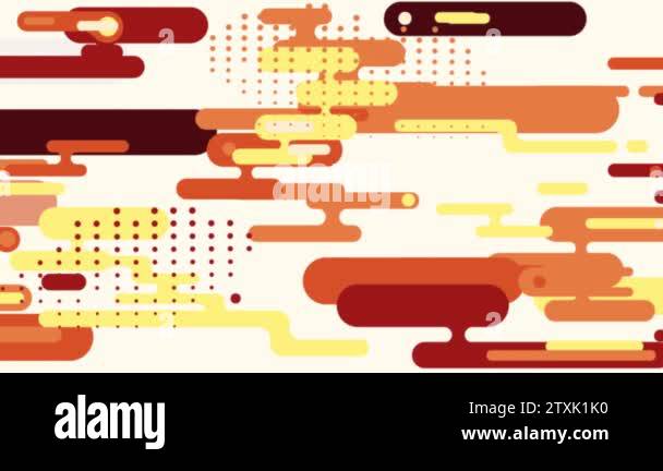 Abstract background in flat style with 2d animation of rounded ...