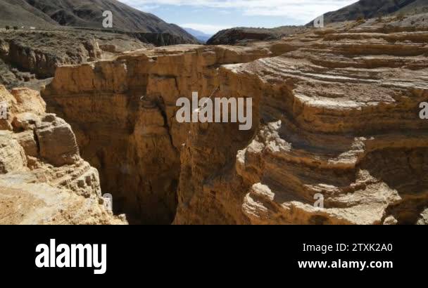 Global view of cliffs and gullies of Ocre Canyon. Deep landscape with ...
