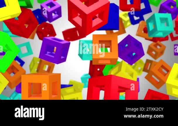 Background of Boxes. Gray background, loop, created in 4K, 3d animation ...