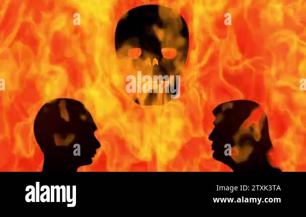 Skull, Russia President Vladimir Putin profile and US President Donald ...