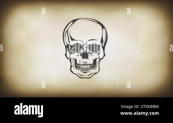 Dead Skull Head Laughing Loop/ Animation of a funny cartoon skull head ...
