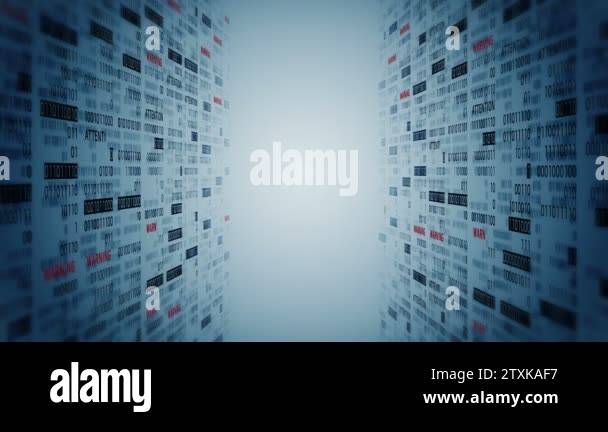 Warning And Attention Message With Binary Numbers Web Online With Digital Technology Loop
