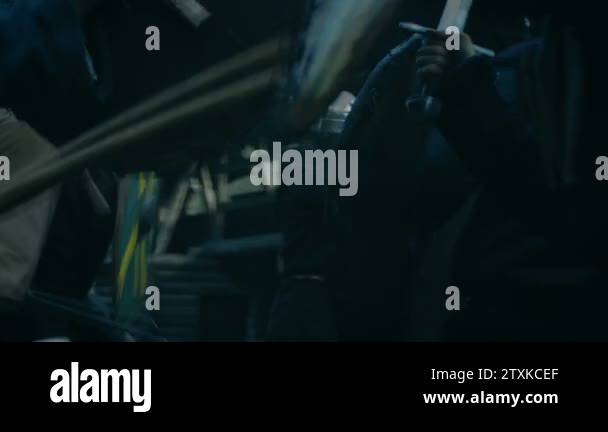 Large-Scale Medieval Battle Reenactment. Violent Tribe of Warriors ...