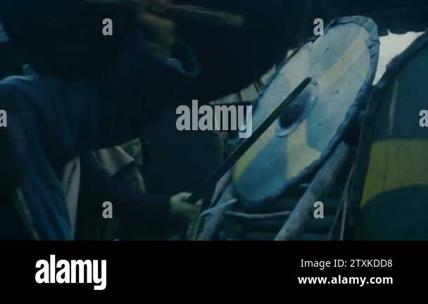 Large-Scale Medieval Battle Reenactment. Violent Tribe of Warriors ...