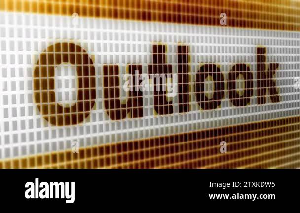"Outlook" in the screen. Microsoft Office Outlook. Looping footage has ...