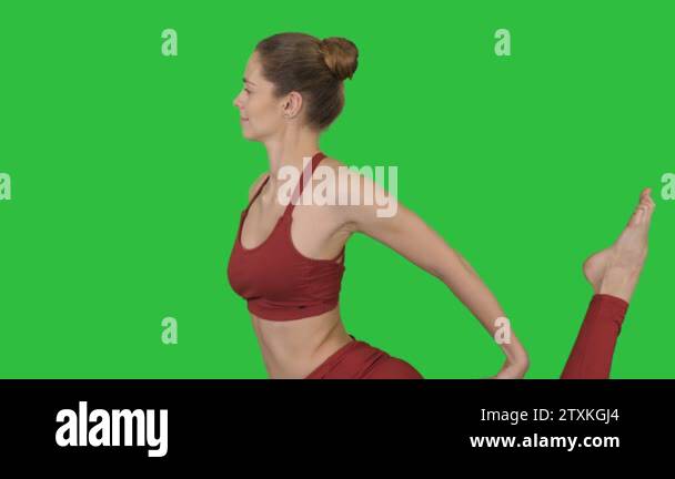 Beautiful young woman doing Eka Pada Rajakapotasana Yoga Pose, One ...