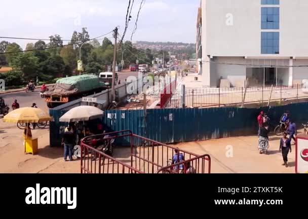 Road traffic in the Kicukiro district of Kigali, the capital of Rwanda ...
