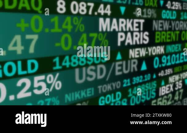 stock market index and real rates with green shades and blurring ...