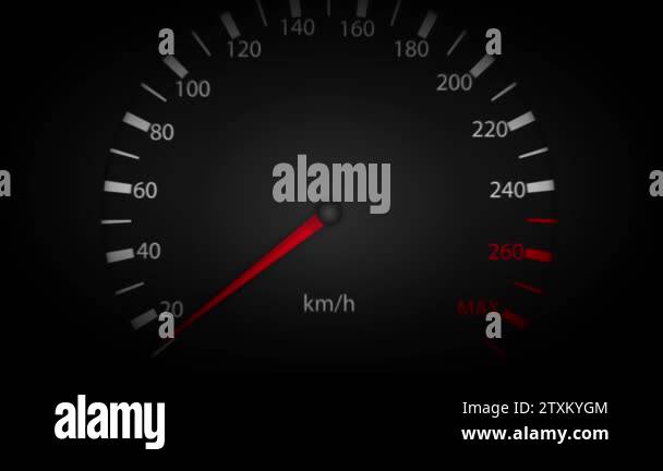 4k Car Speedometer Pointer High Speed Loop/ 4k animation of a car or ...