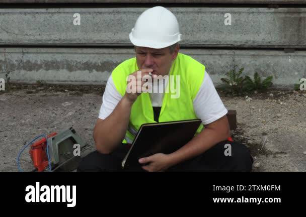 Construction worker smokes cigarette Stock Videos & Footage - HD and 4K ...