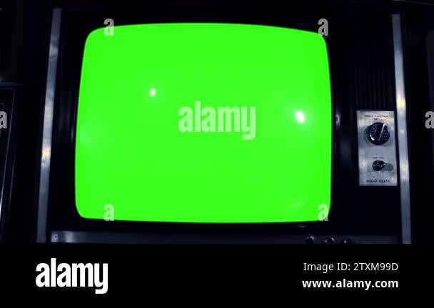 80s TV Green Screen with Many 80s Tvs. Dolly Out. Night Tone. Ready to ...
