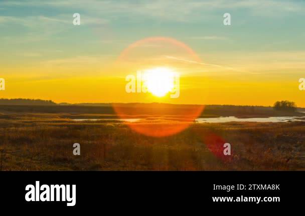 Sunset spring landscape 4k panoramic Stock Videos & Footage - HD and 4K ...
