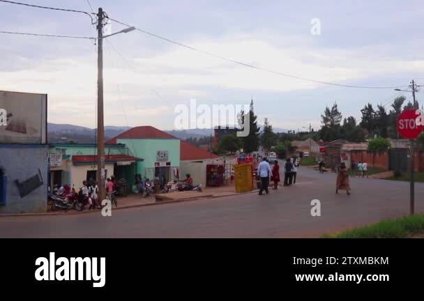 Road traffic in the Kicukiro district of Kigali, the capital of Rwanda ...