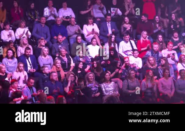 People viewers in a TV studio while recording a TV show Stock Video ...