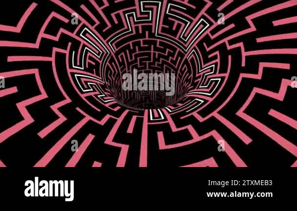 labyrinth maze wormhole funnel tunnel flight seamless loop animation ...
