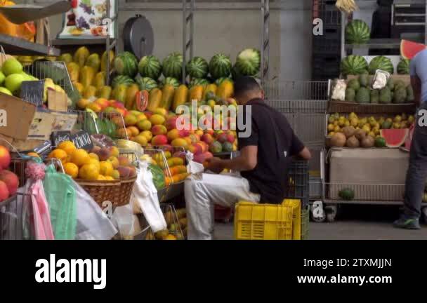 Unidentified people at the Mercado Municipal de Chacao market in the ...