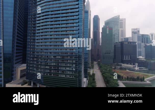 Singapore - August, 2018: Top view of panoramic scene of day of ...