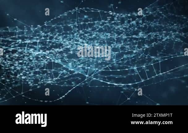 Abstract random digits plexus nodes connections form network For visuals vj internet ...