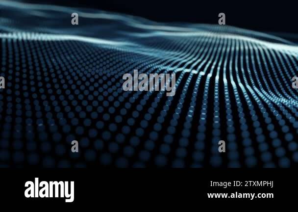 Abstract Background With Wavy Lines From Turquoise Points Animation Ripples On Surface From