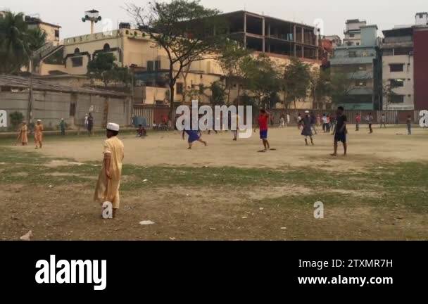 Unidentified children and young people at the RA playground in the Shyamoli area of Dhaka, the ...