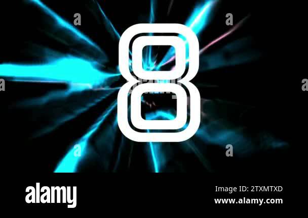 Animated countdown against digital animated blue background Stock Video Footage - Alamy
