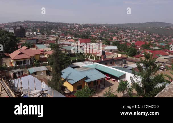 Buildings in the Kicukiro district of Kigali, the capital of Rwanda ...