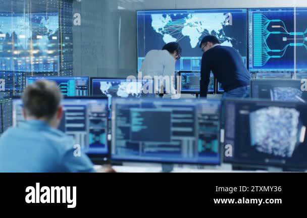 In the System Control Room Project Manage and IT Engineer Have ...