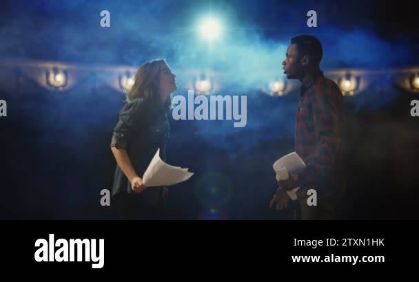 Actors rehearsing a scene in a theater Stock Video Footage - Alamy