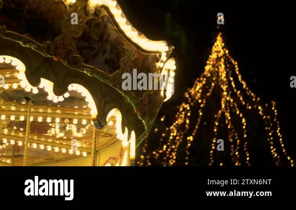 Fascinating flashing lights dark night sky illumination of vintage ...