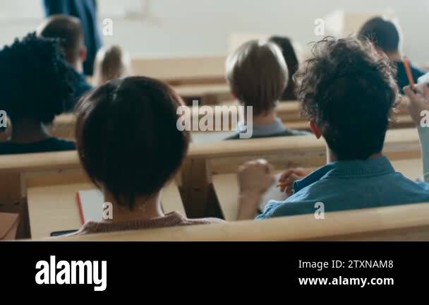Back View of the Students in the Lecture Hall Listening to a Prominent ...