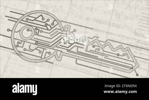 Cyber security key icon project creating. Abstract concept of computer ...