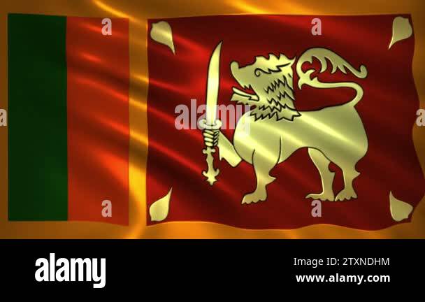 Charming 3D animation 4K flag of Sri Lanka on silk and shadow Stock ...