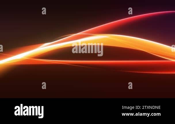 Colorful evolving smooth orange and red curved lines moving sideways ...