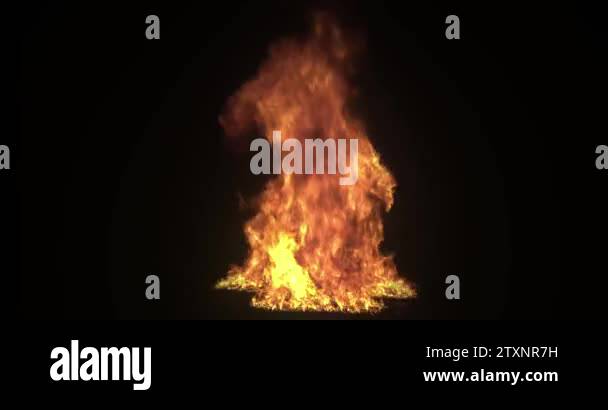 Real fire flame vfx element. Campfire. Burning fire isolated on black ...