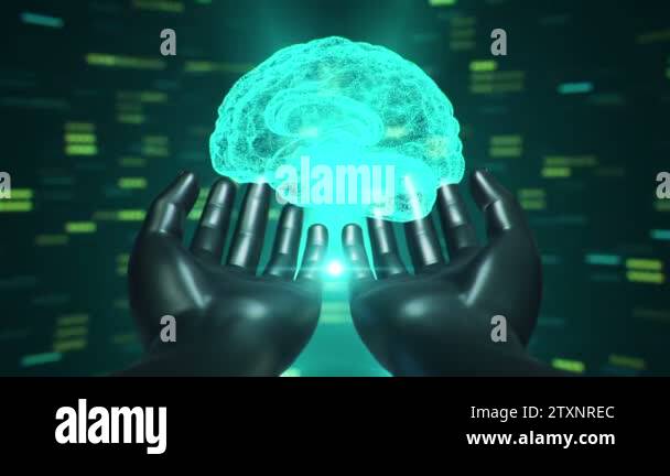 Background with animation of abstract interface. Human body, head ...