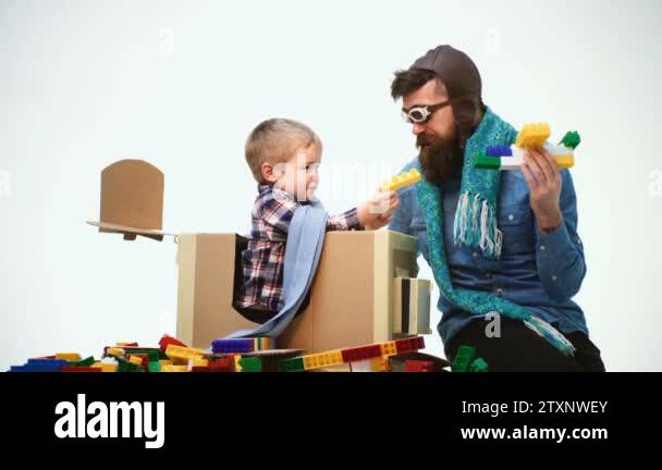 Little children playing and dreaming of becoming a pilots. Happy little ...