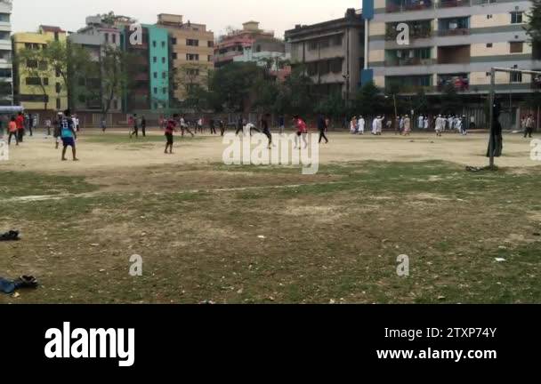 Unidentified children and young people at the RA playground in the Shyamoli area of Dhaka, the ...