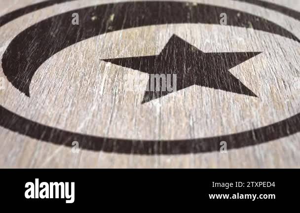 Crescent Moon And Star - Islamic Symbol On Wodden Texture. Ideal For ...