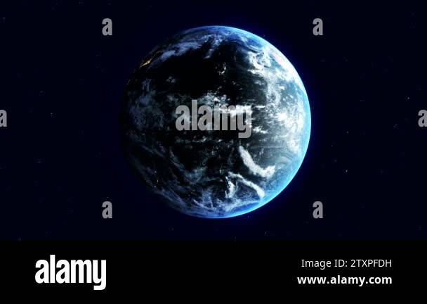 Earth rotating 360 degrees in space - realistic world globe spinning ...