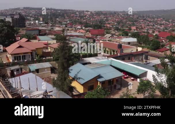 Road traffic in the Kicukiro district of Kigali, the capital of Rwanda ...