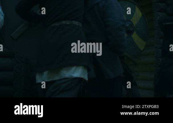 Large-Scale Medieval Battle Reenactment. Violent Tribe of Warriors Run ...