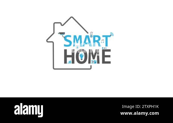 Smart home 2d animation. Home automation and remote control concept on ...
