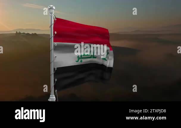 Flag of Iraqi, national symbol. Flag of Iraqi on background. Flag ...