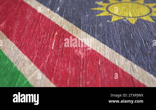 Flag Of Namibia. Detail On Wood, Shallow Depth Of Field, Seamless Loop ...